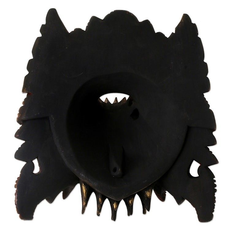 Acacia Wood Wall Mask from Indonesia 'Narasinga' | Handmade: A Global ...