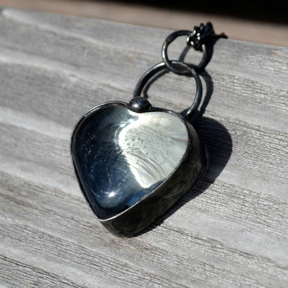 Chunky Glass Heart Necklace for Women, Artisan Handmade Statement ...