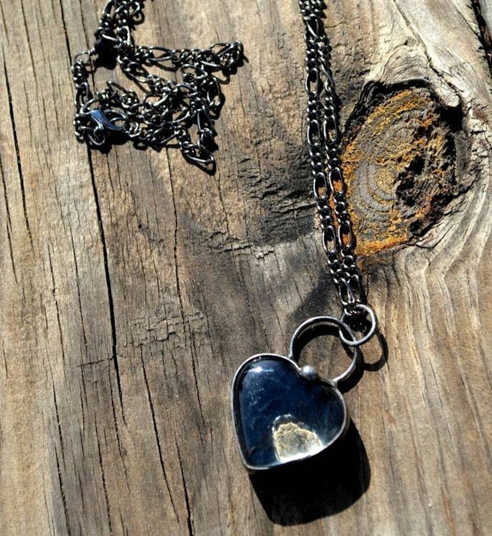 Chunky Glass Heart Necklace for Women, Artisan Handmade Statement ...