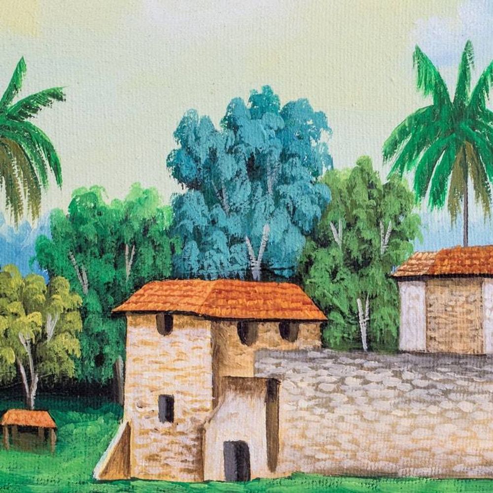 Signed Impressionist Oil on Canvas Castle Painting 'Castle of San ...